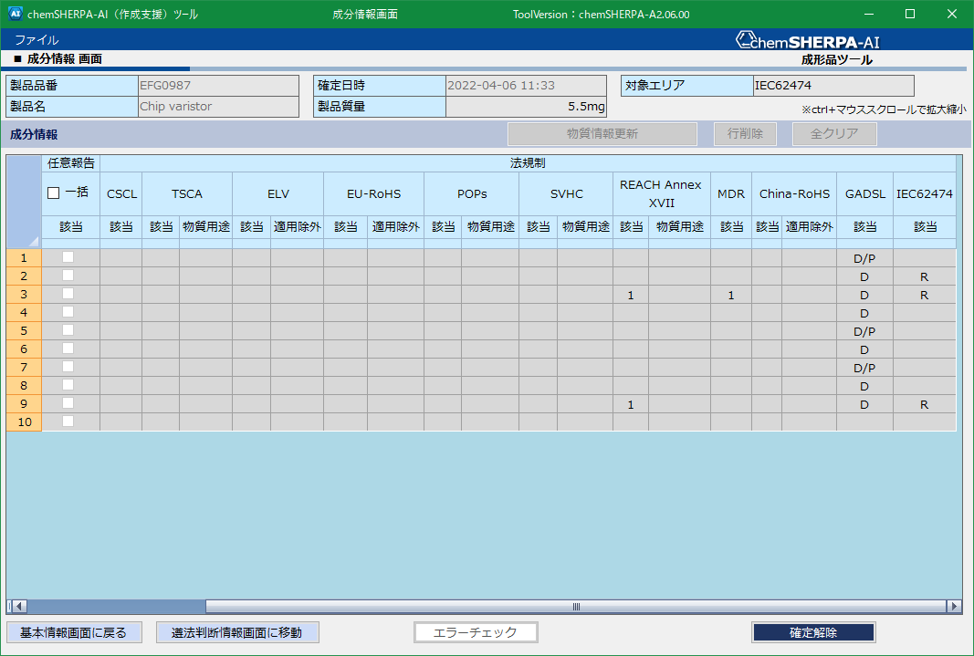 成分情報画面にはどんな情報が書かれているの(2)？chemSHERPA超入門（その5） | 化学物質管理の話